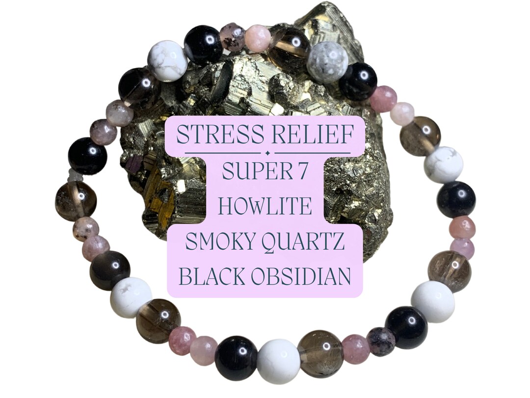 Stress Relief Anti Anxiety Crystal Bead Bracelet, Handmade Gemstone ...