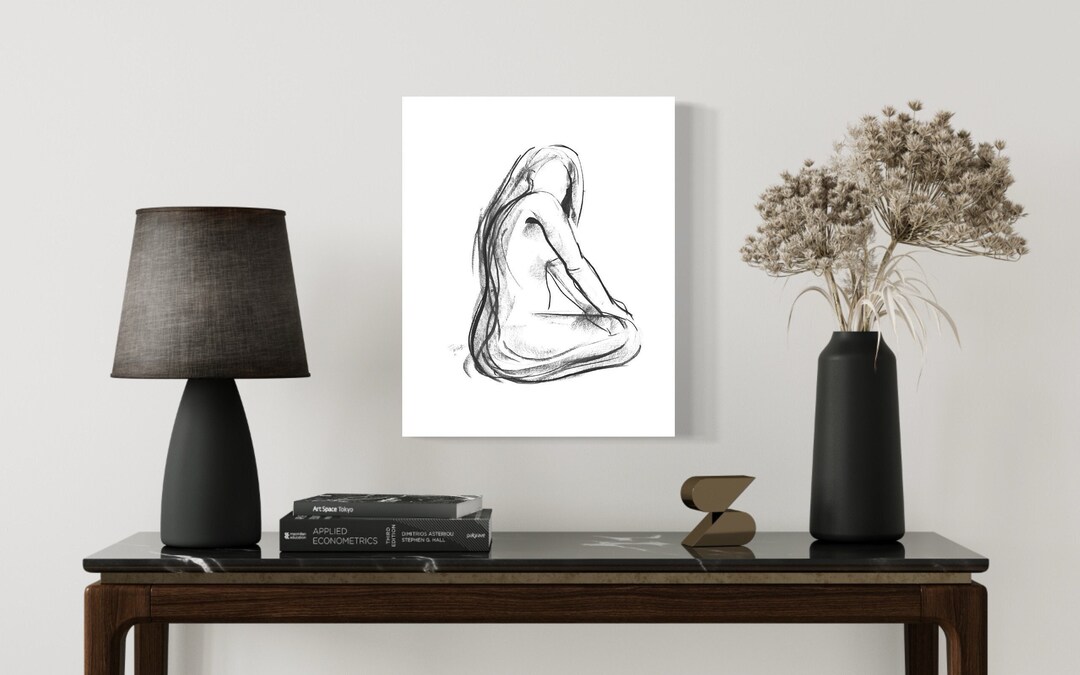Shy Figure Drawing by Travis Mcnulty | Charcoal Drawing | Art Print ...