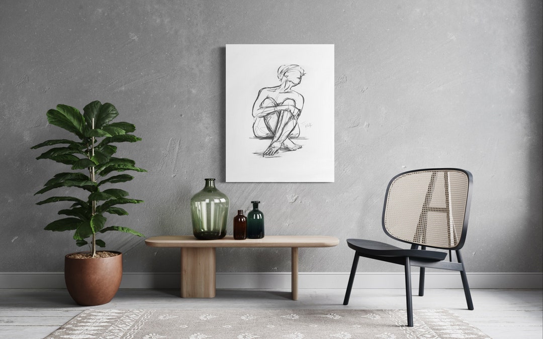 Humble Figure Drawing by Travis Mcnulty | Charcoal Drawing | Art Print ...