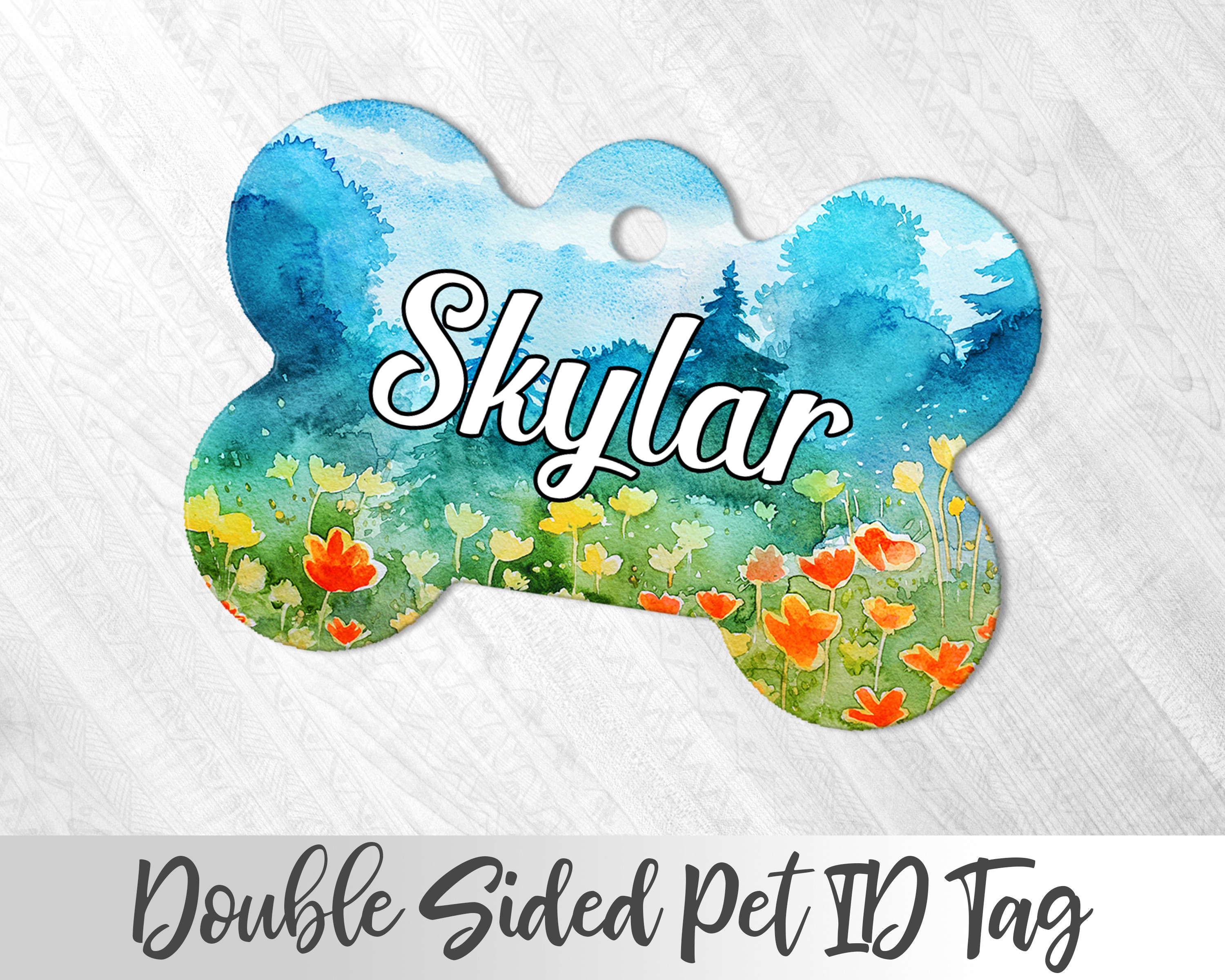 Trees Dog Tag, Wilderness Dog Tag, Outdoors Personalized Pet ID Tag for ...