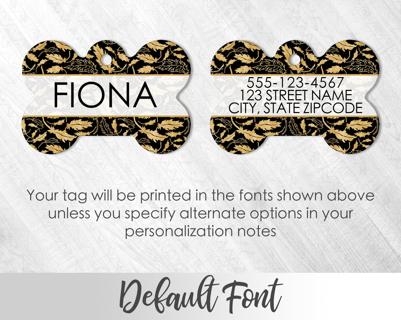 Fancy Pet ID Tag, Faux Gold Pet, Personalized Pet ID Tag, Cat ID Tag ...