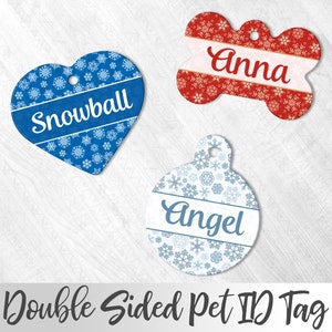 Snowflakes Pet Tag, Christmas Pet Accessory, Cute Pet Tag, Dog Tag for ...