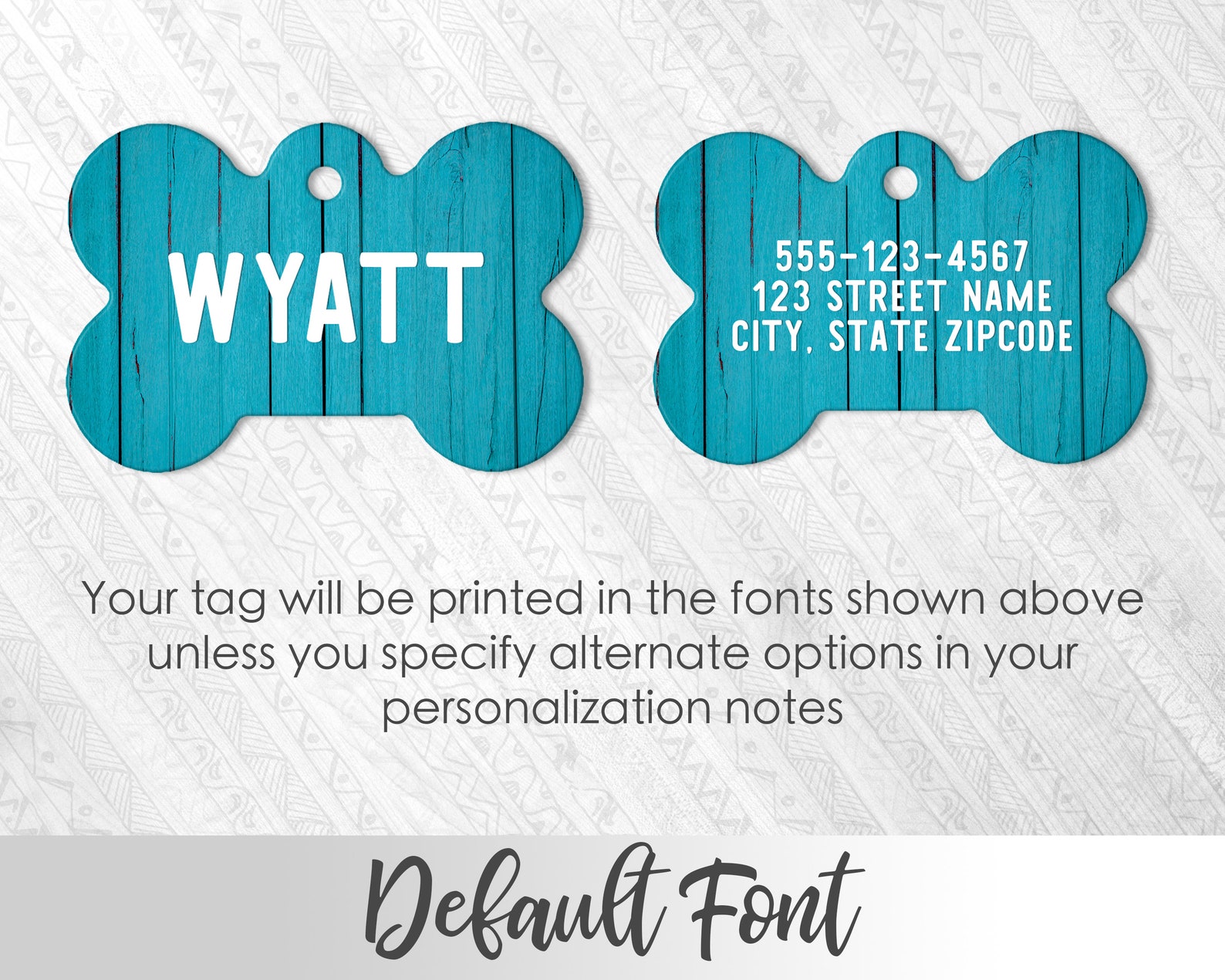 Faux Wood Pet ID Tag Rustic Dog Tag Personalized Pet ID Tag - Etsy