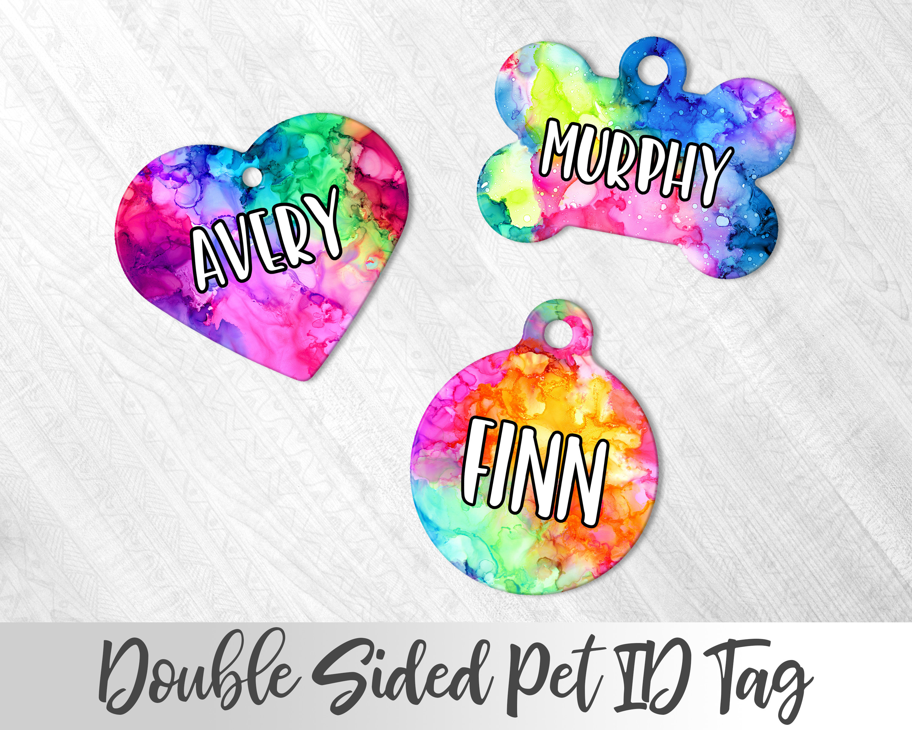 Rainbow Watercolor Dog Tag for Dog, Rainbow Pet Tag, Hippy Pet Tag ...