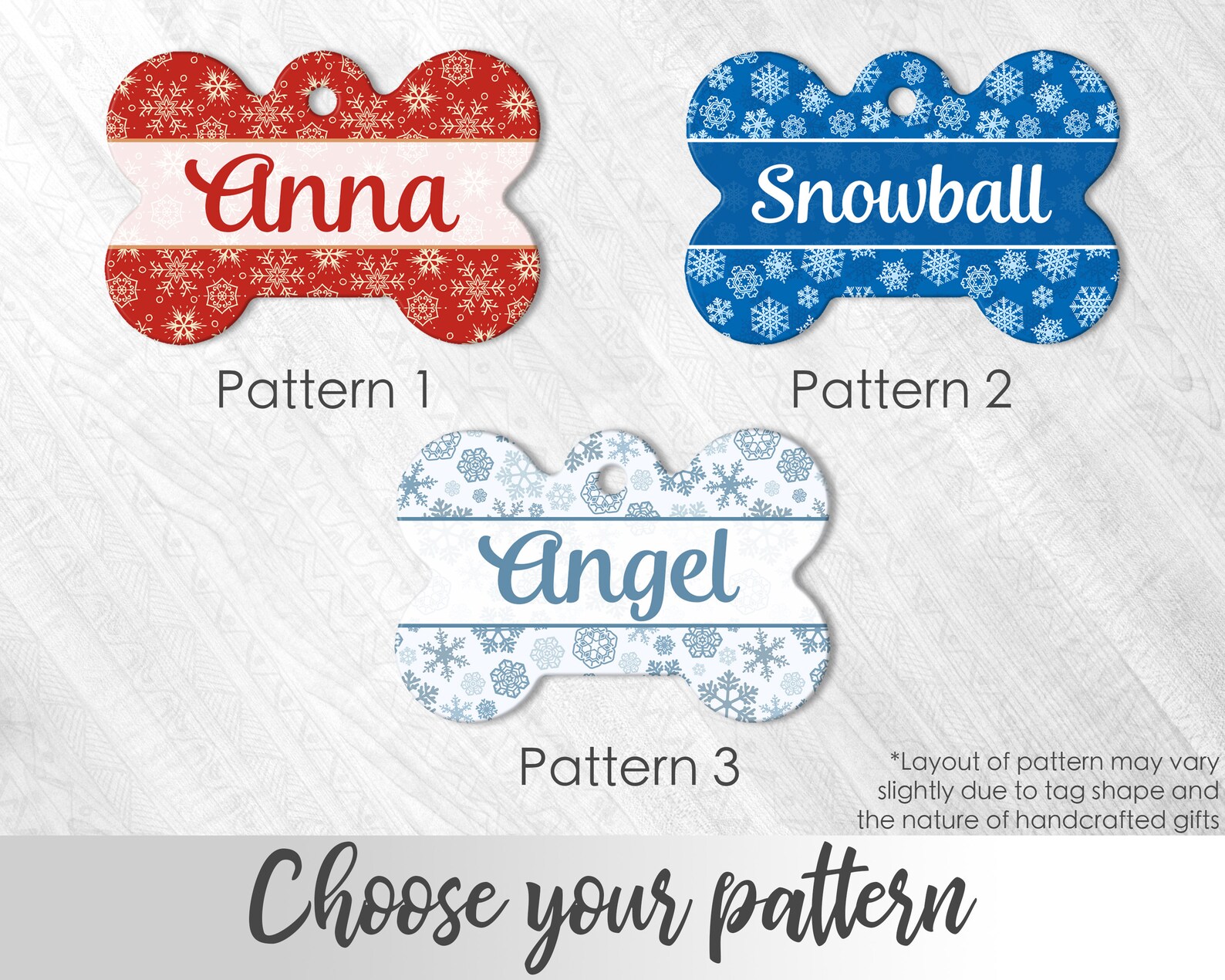 Snowflakes Pet Tag, Christmas Pet Accessory, Cute Pet Tag, Dog Tag for ...
