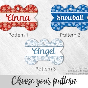 Snowflakes Pet Tag, Christmas Pet Accessory, Cute Pet Tag, Dog Tag for ...