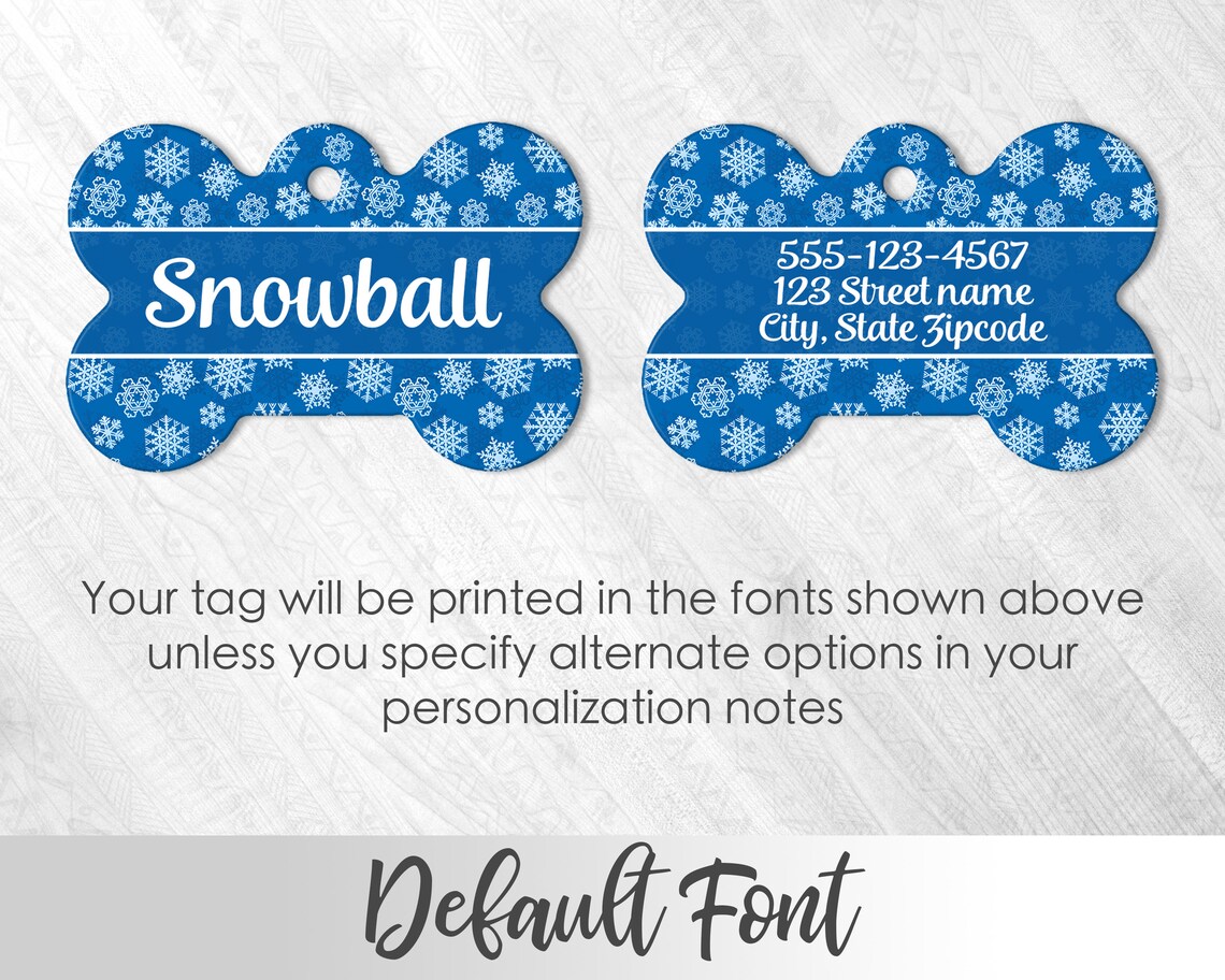 Snowflakes Pet Tag, Christmas Pet Accessory, Cute Pet Tag, Dog Tag for ...