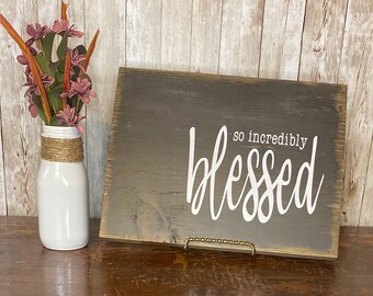 Wooden Blessed Sign | Etsy