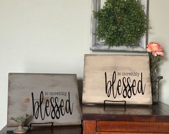 Wood Blessed Sign for Wall Decor Large Blessed Word Sign - Etsy
