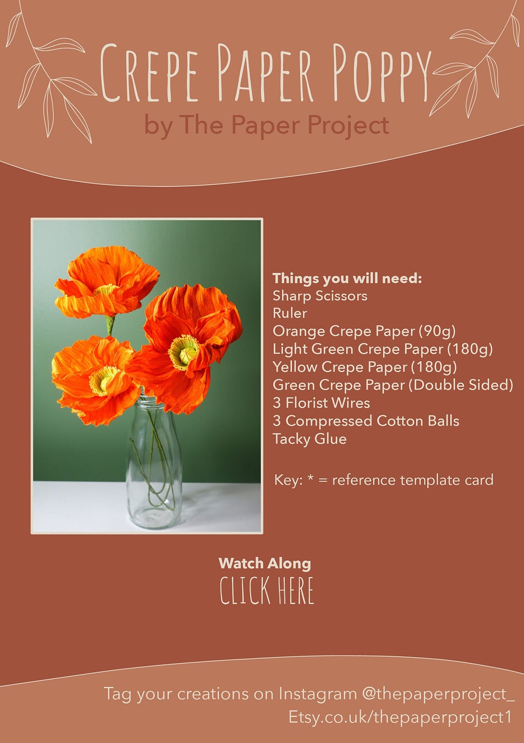 Crepe Paper Poppy Tutorial - Digital Download - Etsy