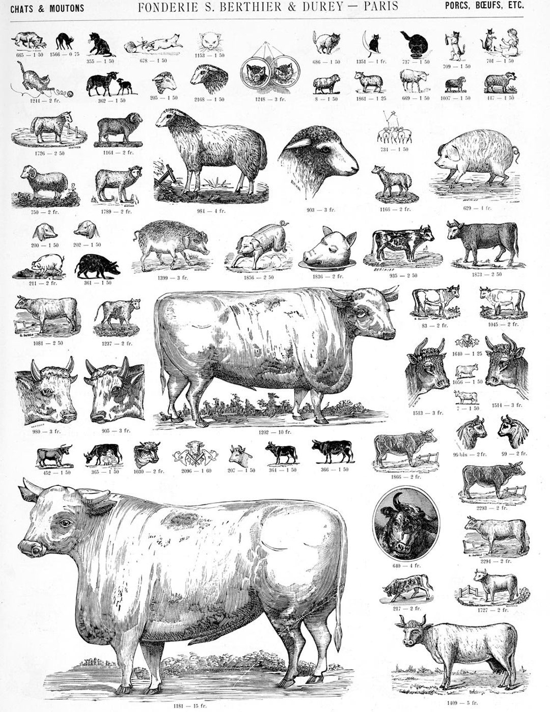 Victorian Cows and Pigs Vintage Art Printable Digital Download - Etsy