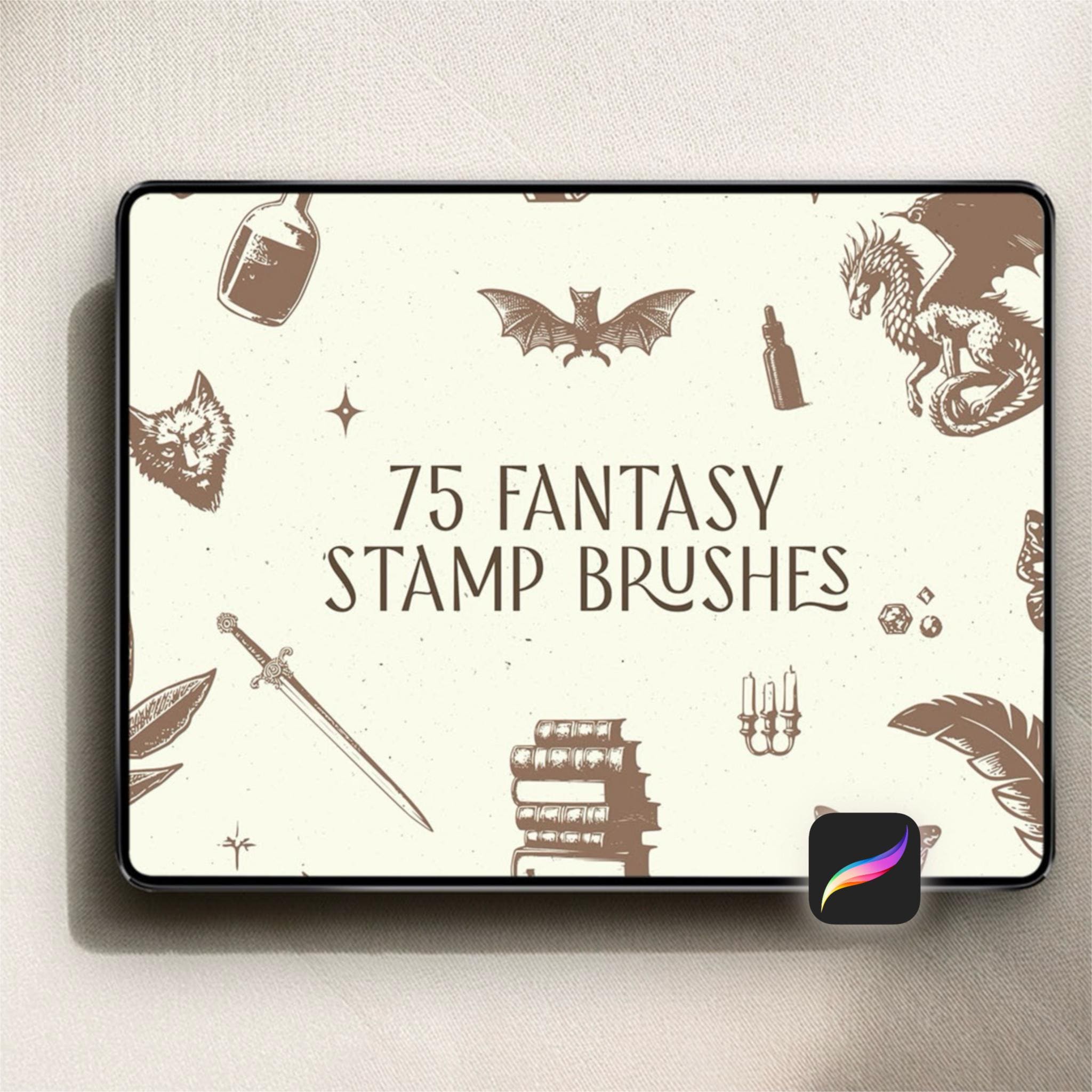 75 Fantasy Stamp Brushes for Procreate - DIGITAL DOWNLOAD - Etsy