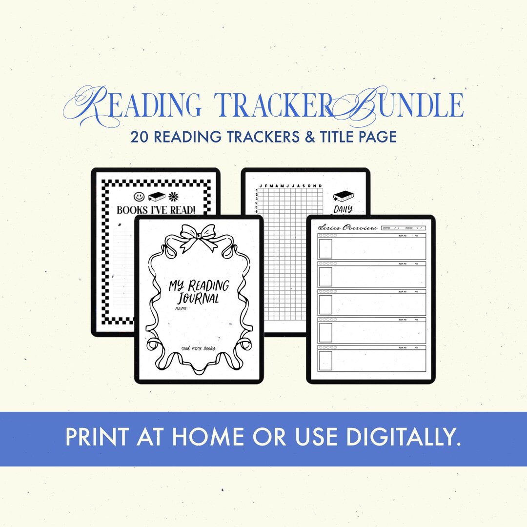 Reading Tracker Bundle - 20 Reading Trackers + Title Page - DIGITAL ...