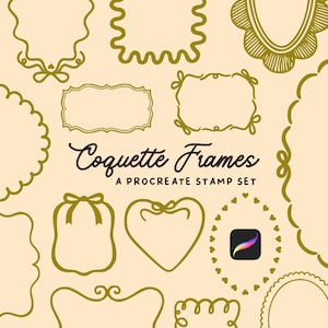 50 Coquette Frame Stamp Brushes for Procreate - DIGITAL DOWNLOAD - Etsy