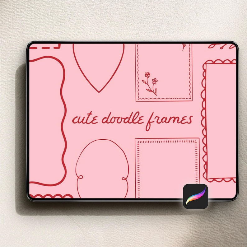 30 Cute Doodle Frame Stamp Brushes for Procreate - DIGITAL DOWNLOAD - Etsy