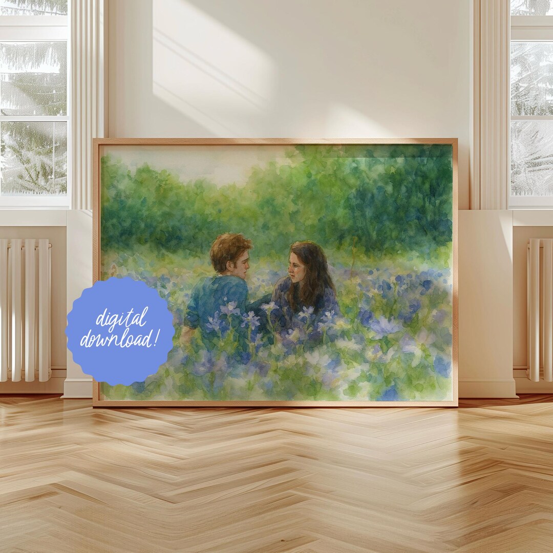 Twilight Watercolor Field Poster Print - DIGITAL DOWNLOAD - Etsy