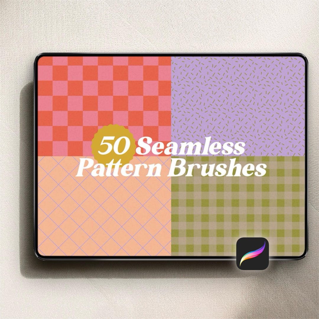 50 Seamless Pattern Brushes for Procreate - DIGITAL DOWNLOAD - Etsy