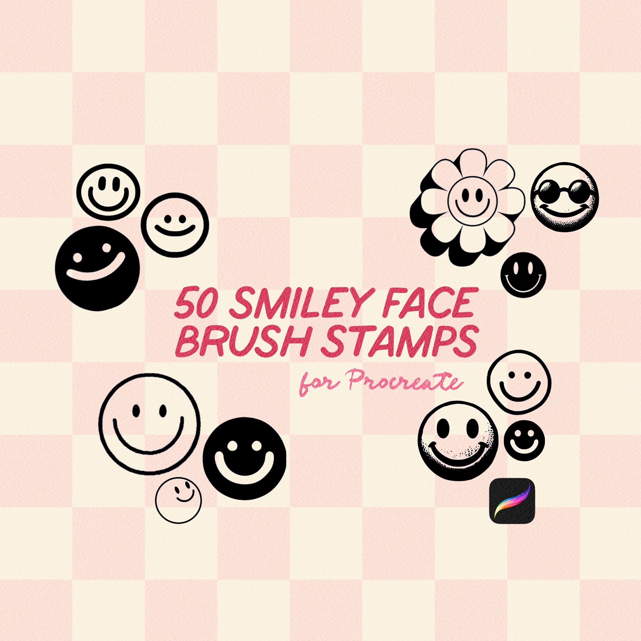 50 Smiley Face Procreate Brushes DIGITAL DOWNLOAD - Etsy