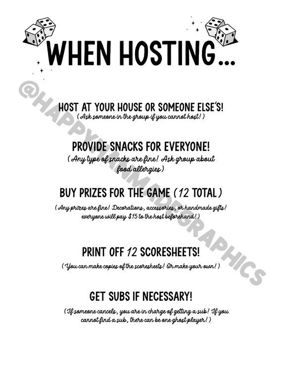 Bunco Rules For Dummies