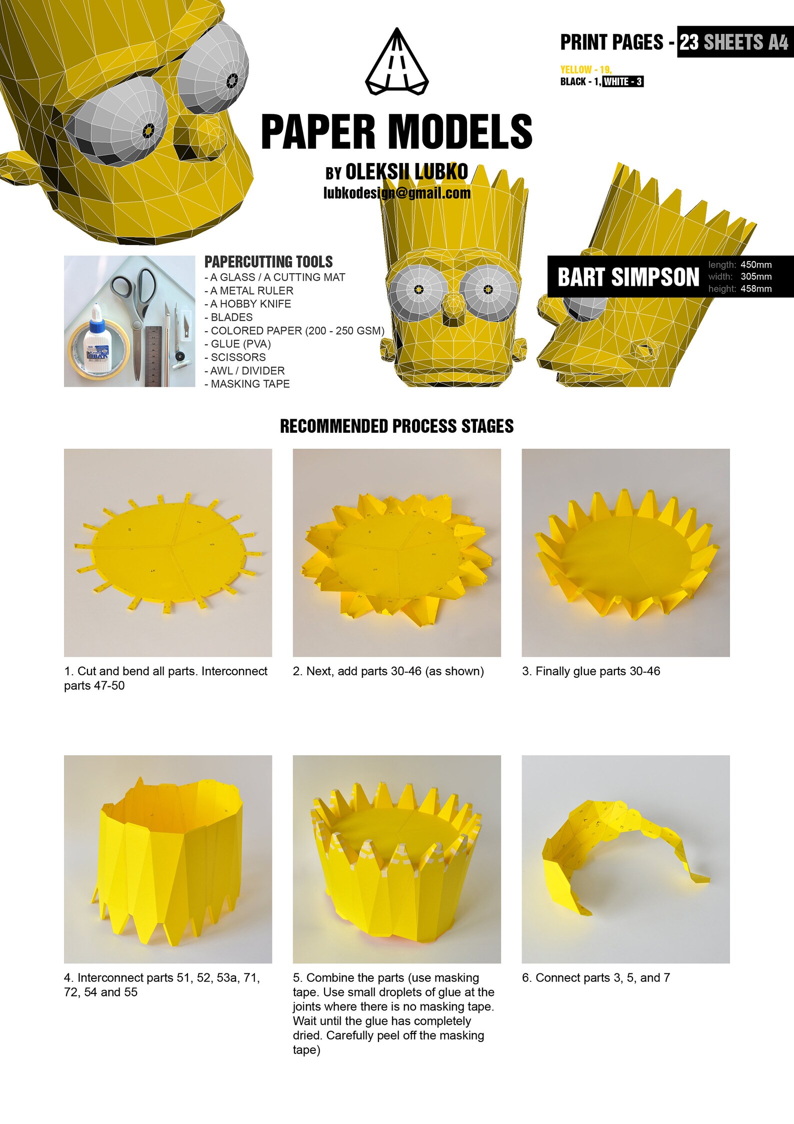 3d paper cartoon funny papercraft DIY creative printable PDF | Etsy