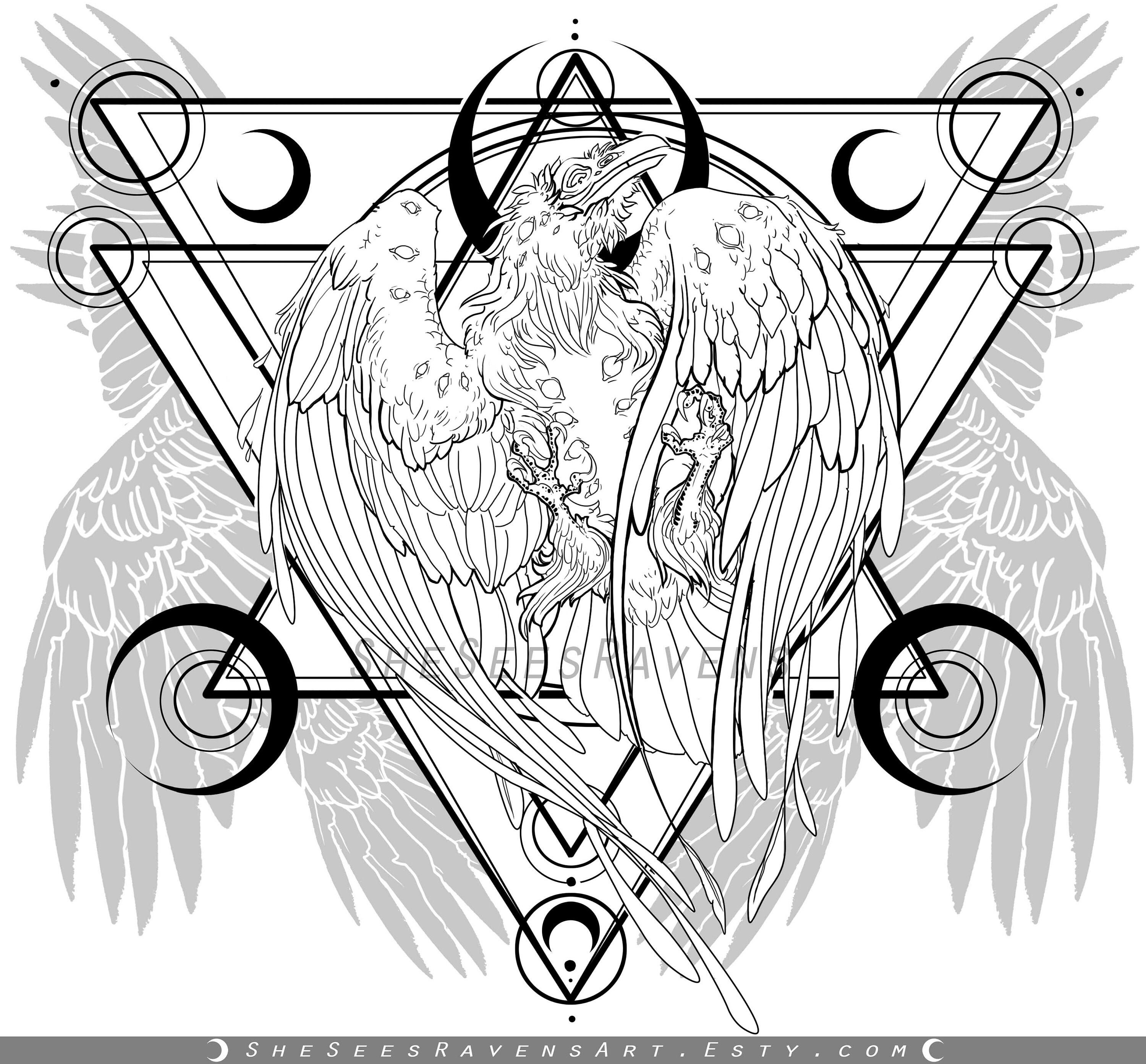Página para colorear NecroRaven Seraphim Descarga digital - Etsy España