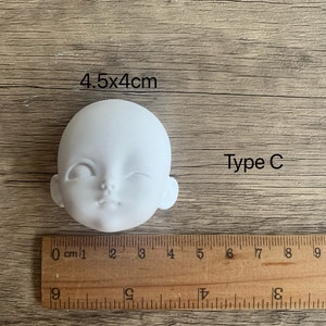 Miniature Doll Head 1/4/,1/12,1/8 Scales Chibi Doll Face Diy Silicone ...