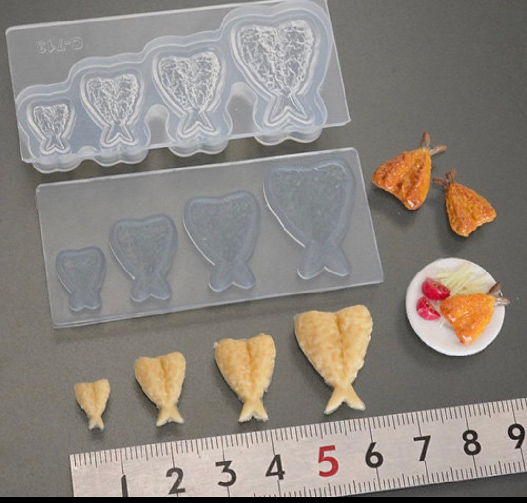 Miniature Mold Dollhouse 3D Japanese Fried Prawn/ Fish Cutlets Diy ...
