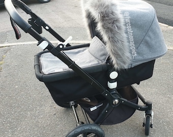 Husky Grey Luxury Faux Fur Pram Hood Trim | Etsy
