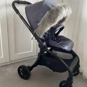 Grey Luxury Faux Fur Pram Hood Trim - Etsy