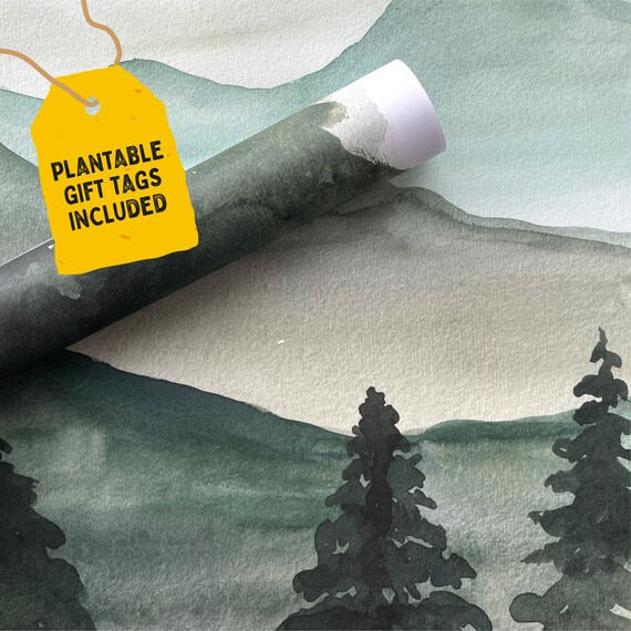 Eco Friendly Wrapping Paper & Plantable Gift Tag Set / Winter | Etsy