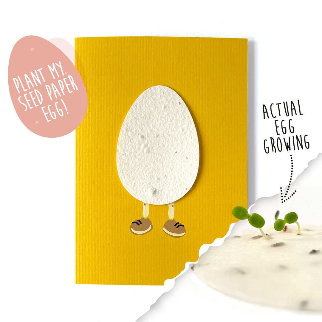 Easter Card, Easter Gift, Easter Egg Card, Seed Paper Egg, Plantable ...