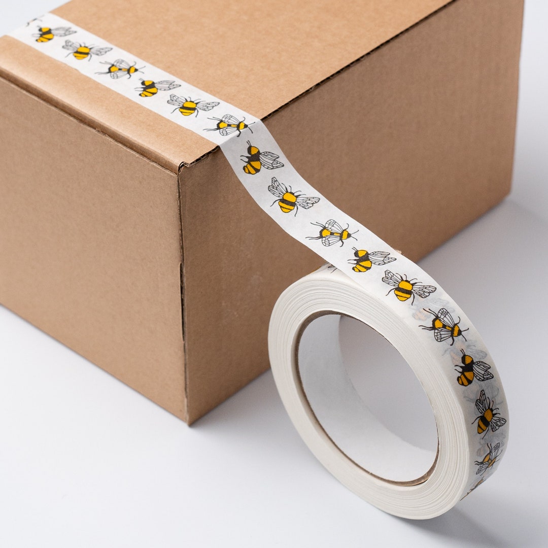 Bumblebee Paper Tape 24mm | Bee Tape | Paper Packing Tape | White Paper ...