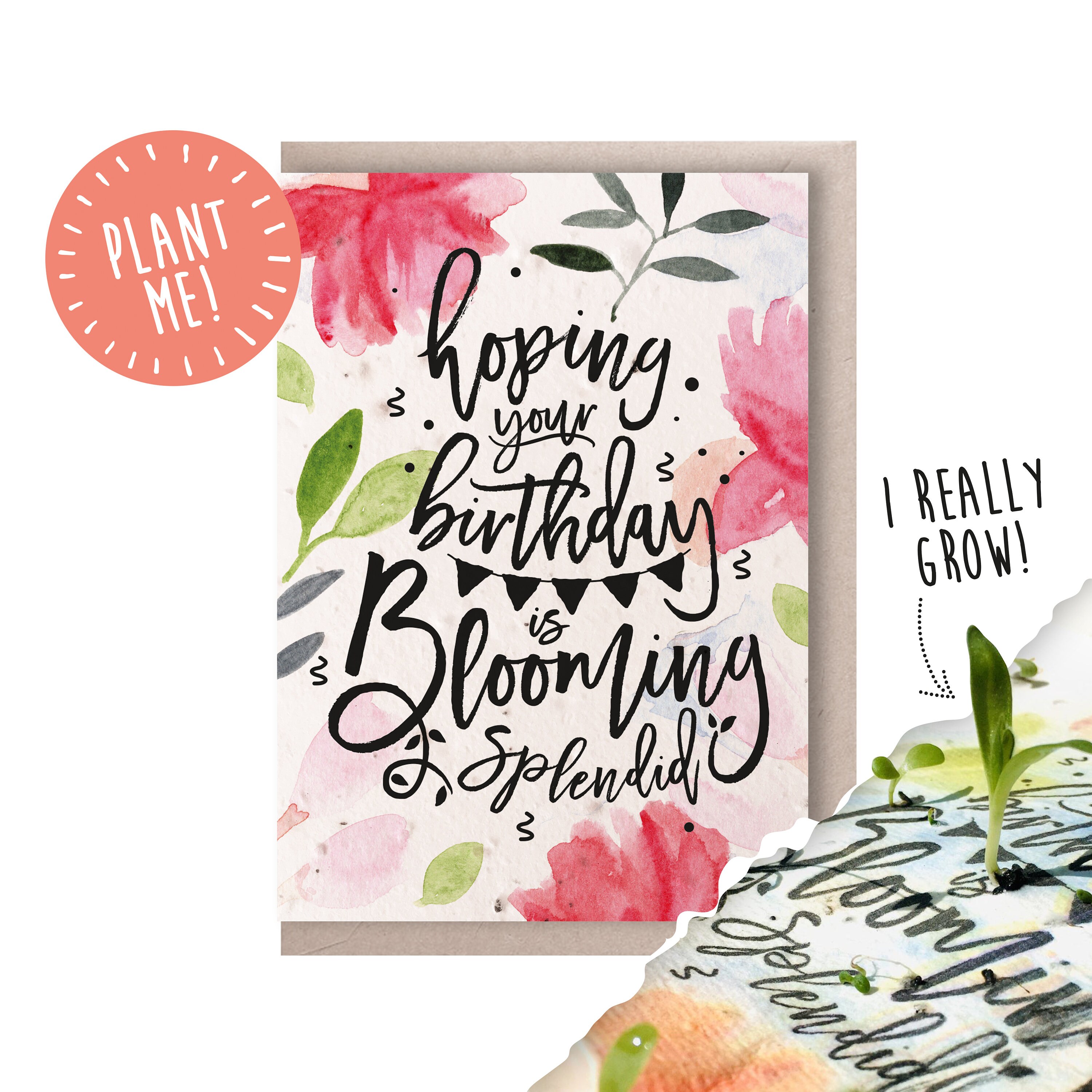 Paper Plantable Seed Paper Flower card Wildflower seed card You're ...