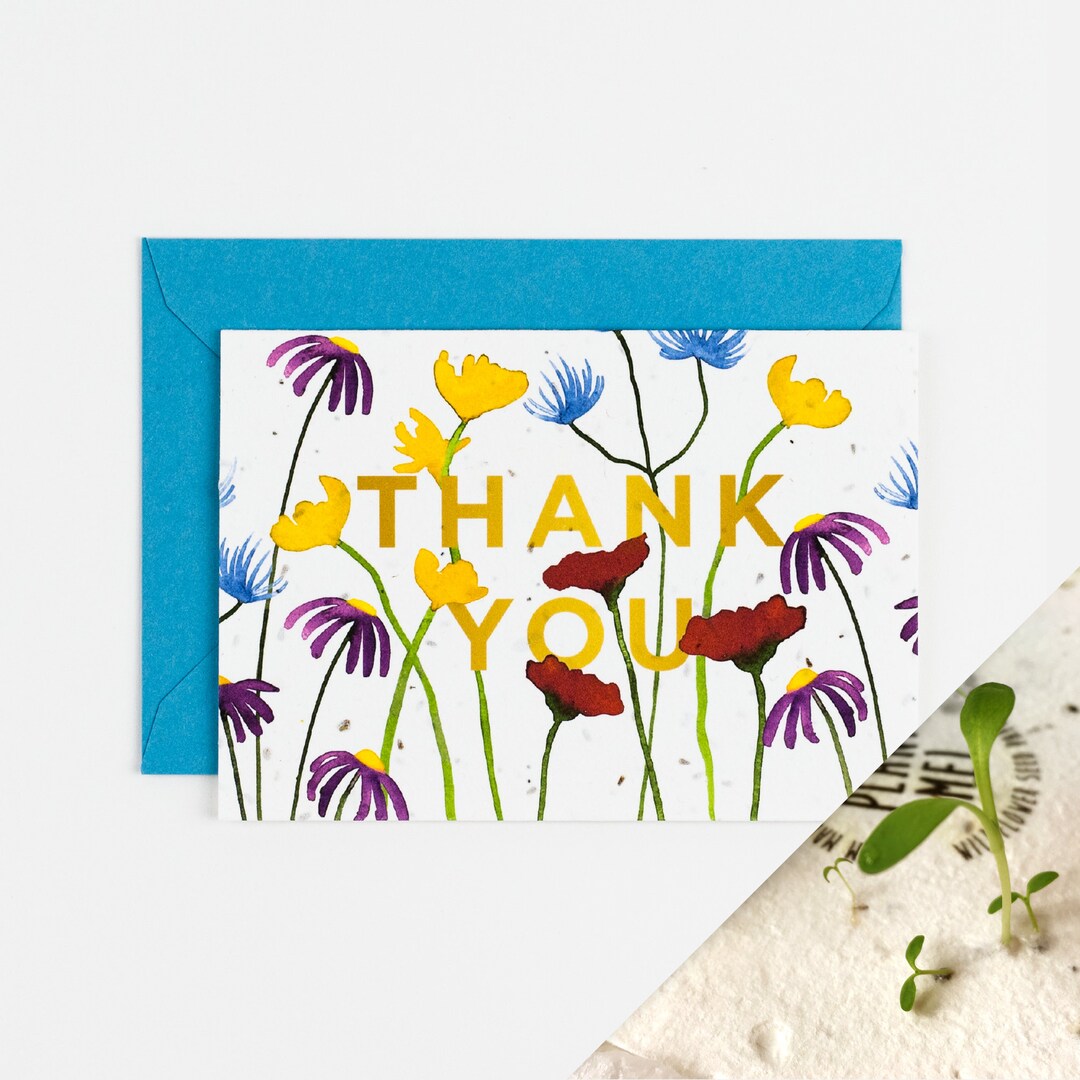 Plantable Seed Thank You Card / British Wildflowers - Etsy