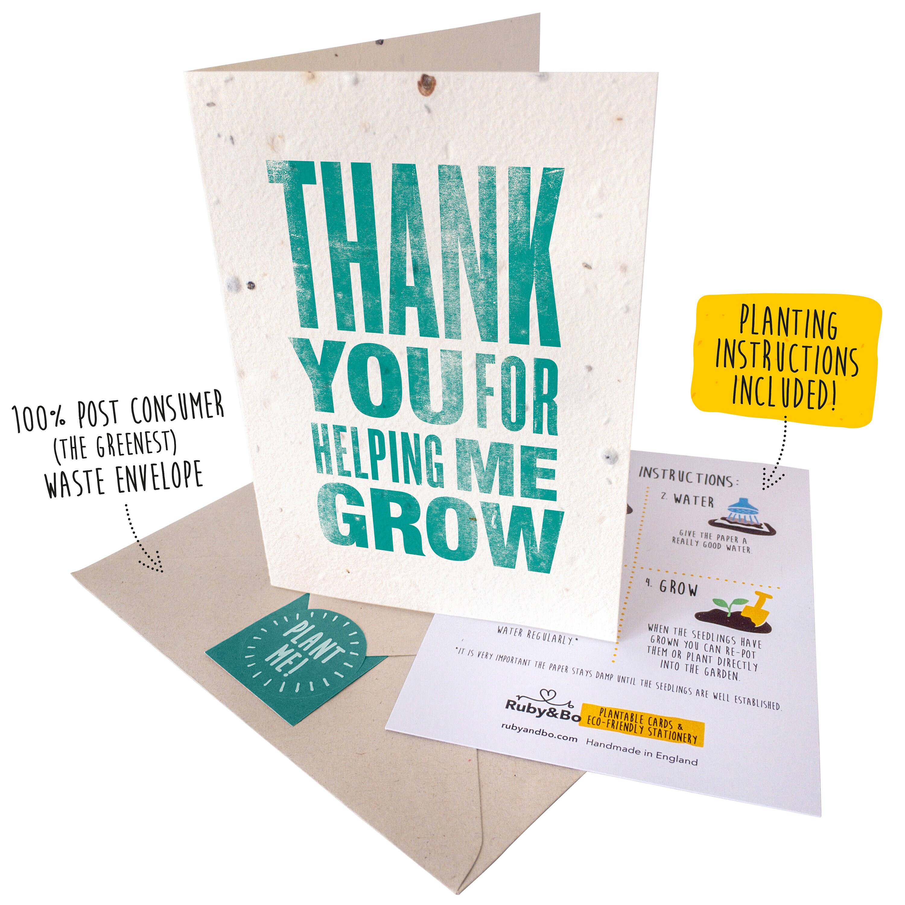 Plantable Seed Card Thank You for Helping Me Grow / Teacher - Etsy