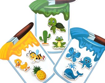 Color Sorting Jars Color Matching Activity Learning Colors - Etsy