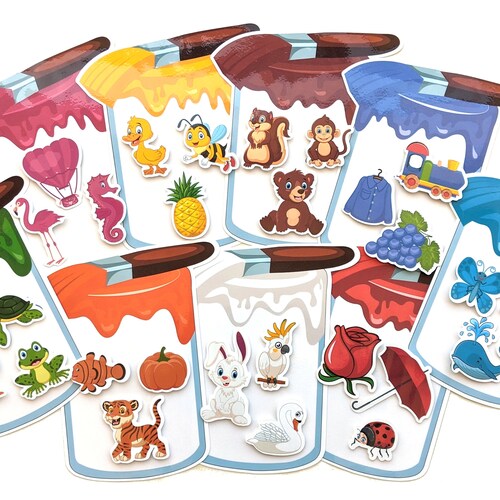 Color Sorting Jars Color Matching Activity Learning Colors - Etsy