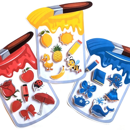 Color Sorting Jars Color Matching Activity Learning Colors - Etsy