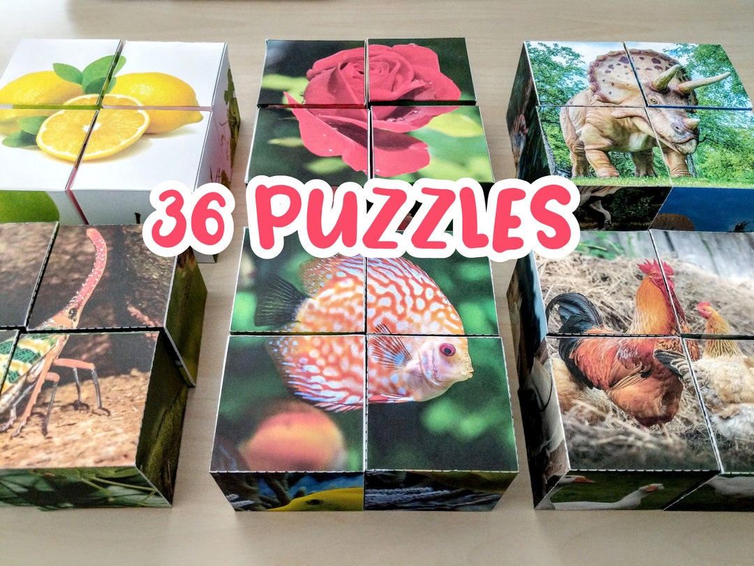 Puzzle Cubes - Printable Blocks - Montessori Puzzle - DIY Paper Cube ...