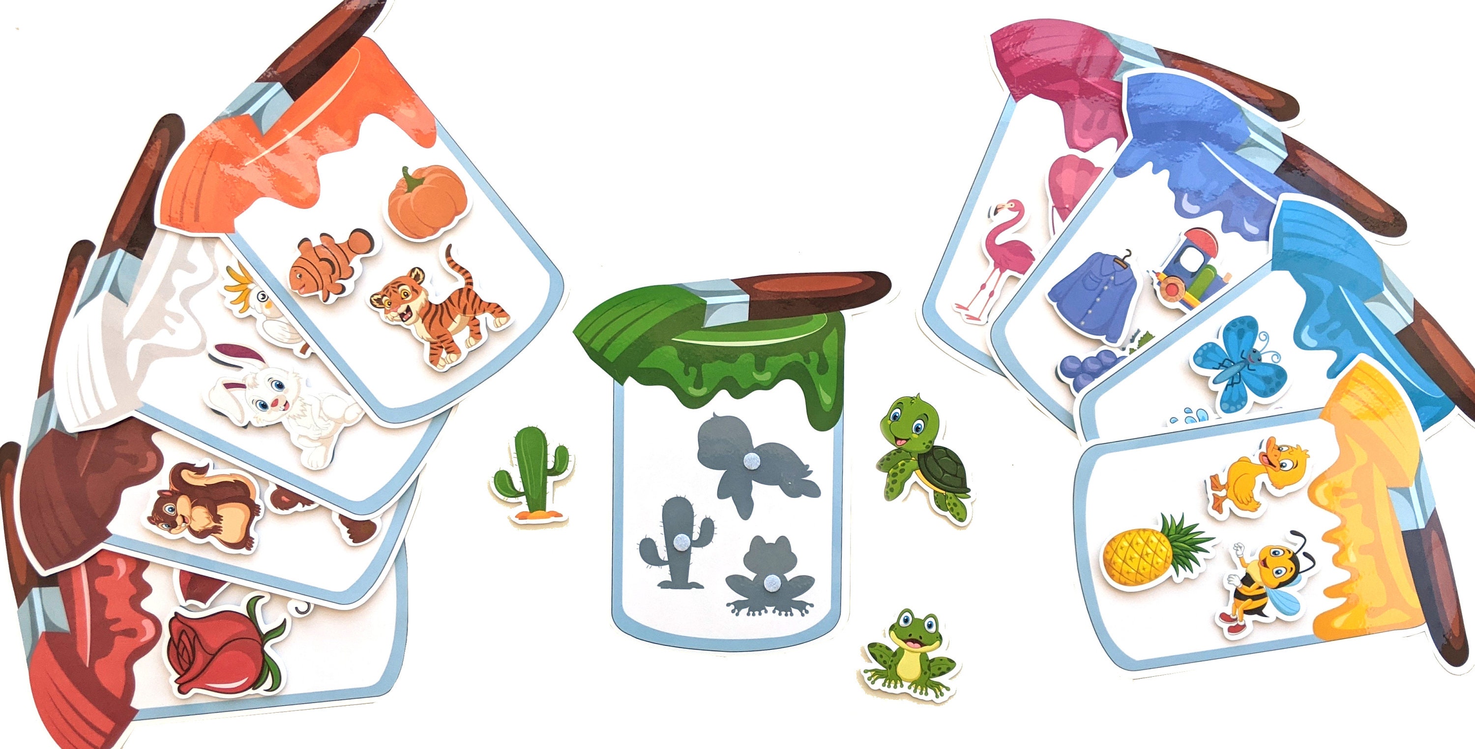 Color sorting jars Color matching activity Learning colors - Etsy México