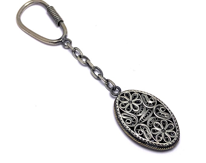 Filigree Keychain Made of 925 Sterling Silver Handmade Key - Etsy