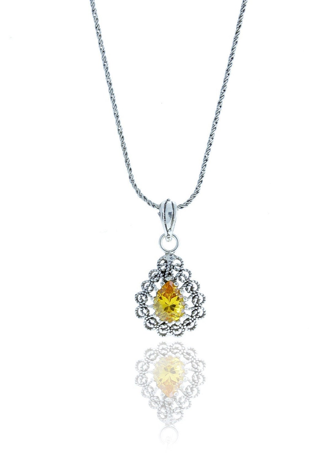 Filigree Necklace Jewelry Made of 925 Sterling Silver, Ethnic Necklace ...