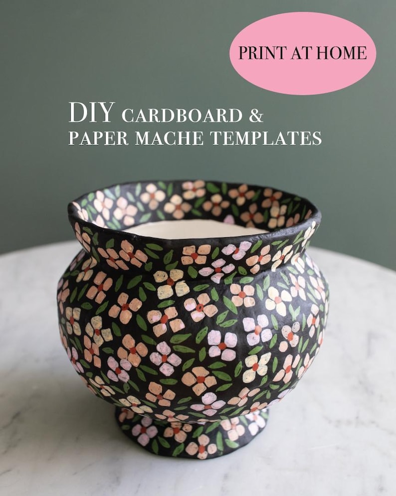Petite Vase: Cardboard & Paper Mâché Template PDF - Etsy