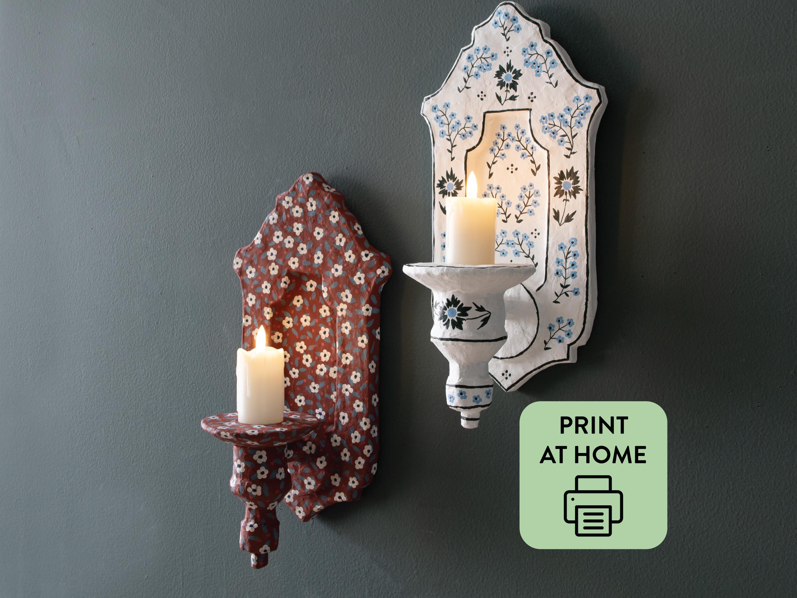 Manor Sconce: Cardboard & Paper Mâché Template PDF - Etsy