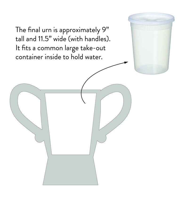 Cardboard & Paper Mâché Template PDF: Small Urn - Etsy