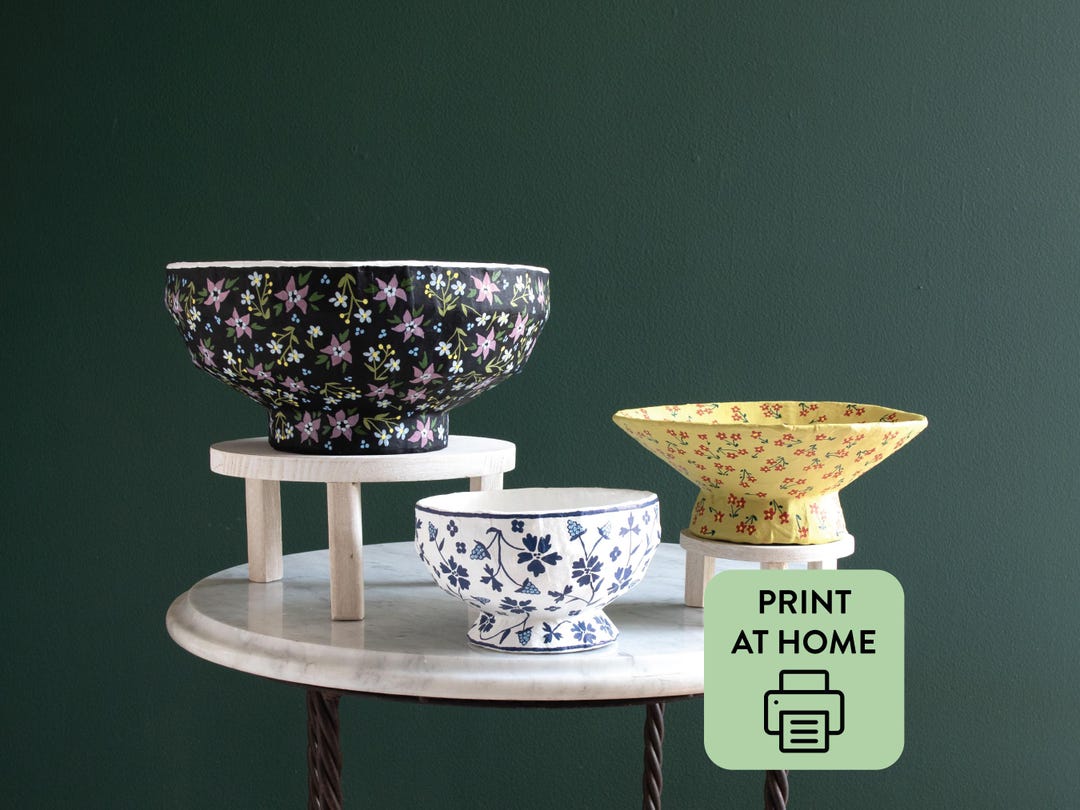 Footed Bowls: Cardboard & Paper Mâché Template PDF - Etsy