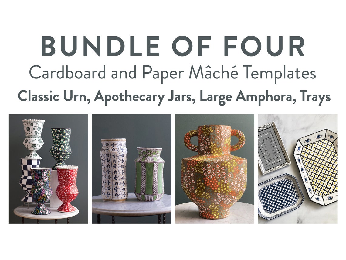 Cardboard & Paper Mâché Templates PDF: BUNDLE of 4 Classic - Etsy