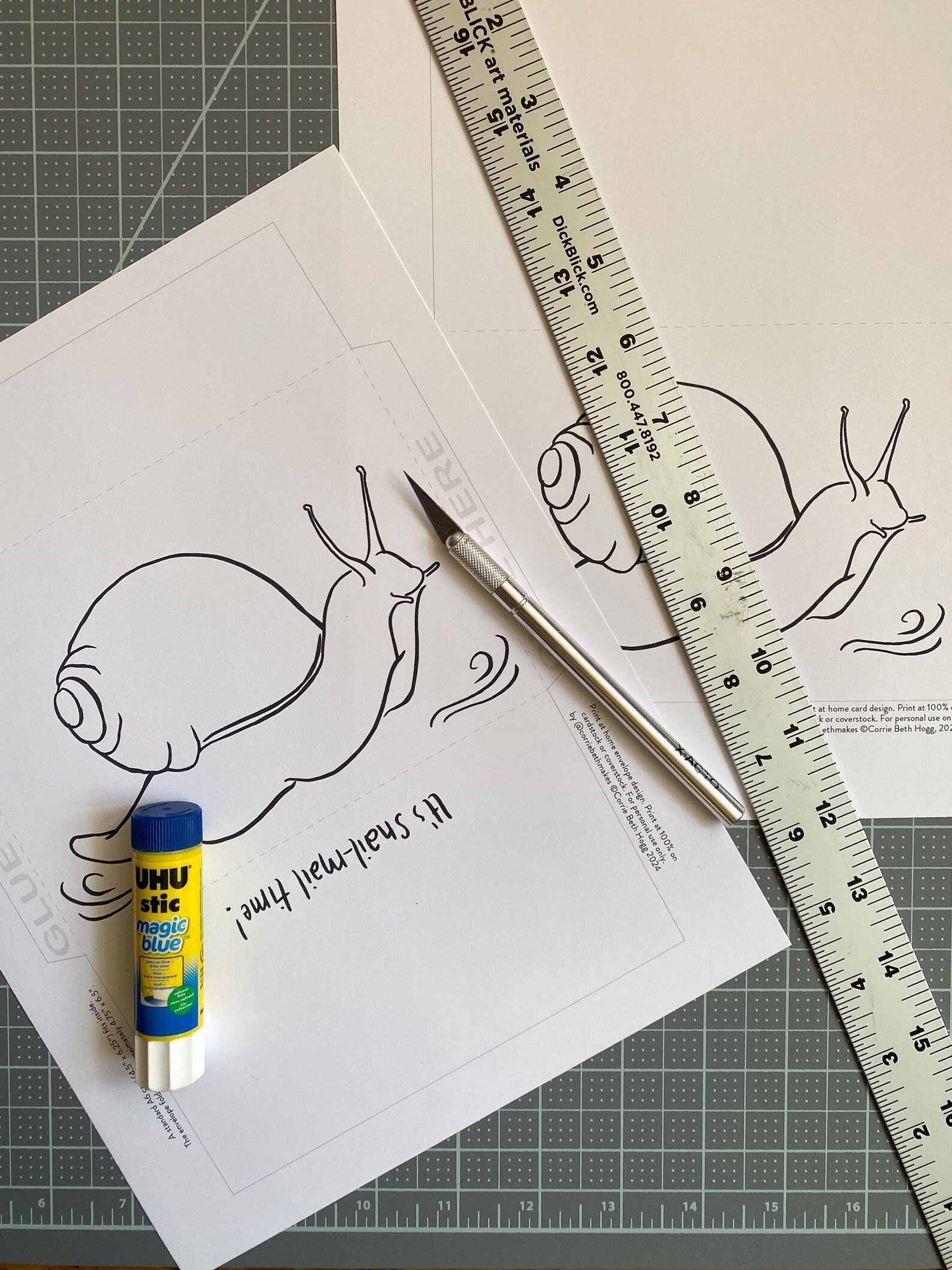 Print-at-home Envelope + Card Design PDF: Snail Mail - Etsy