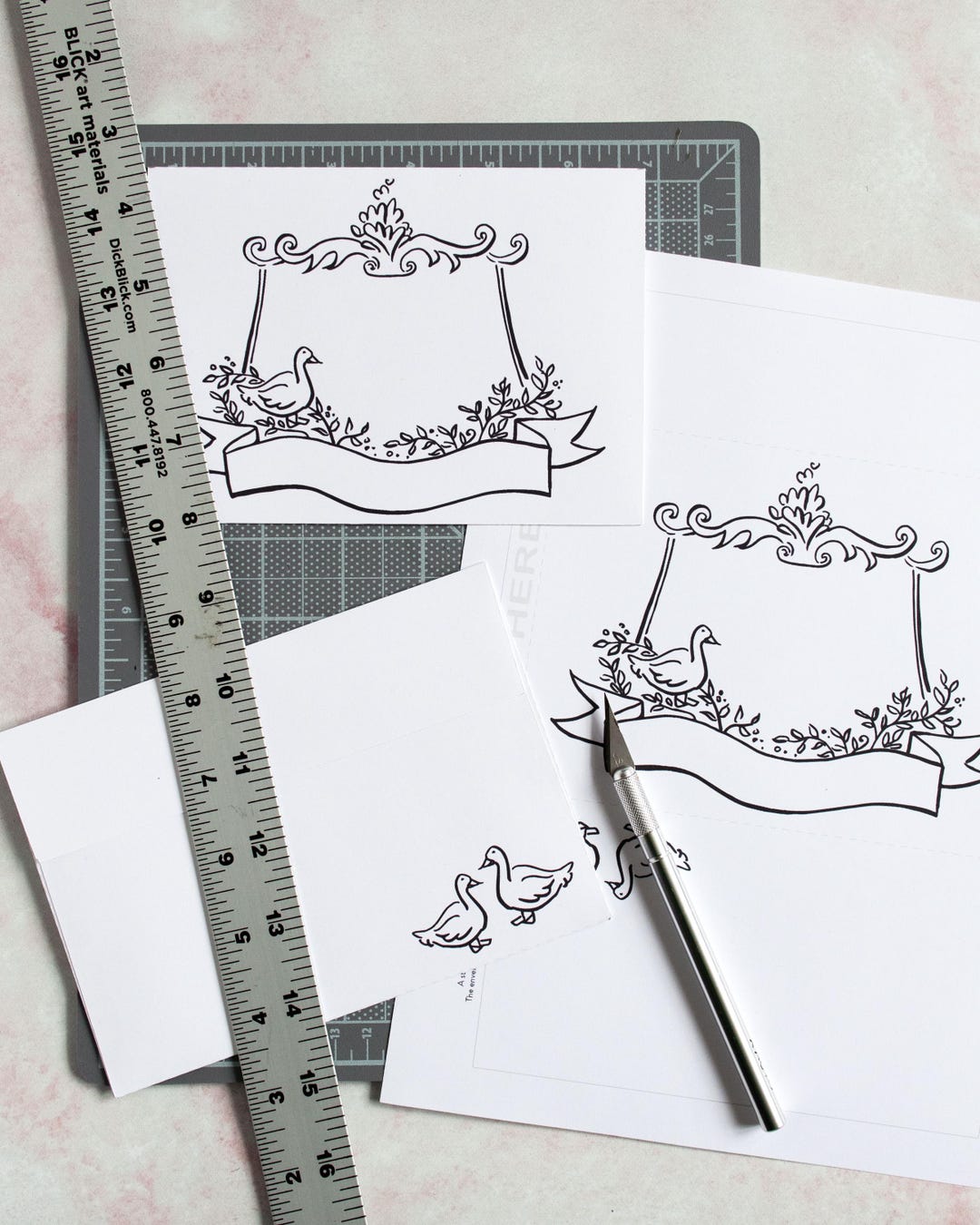 Print-at-home Envelope + Card Design PDF: Duck & Laurel - Etsy