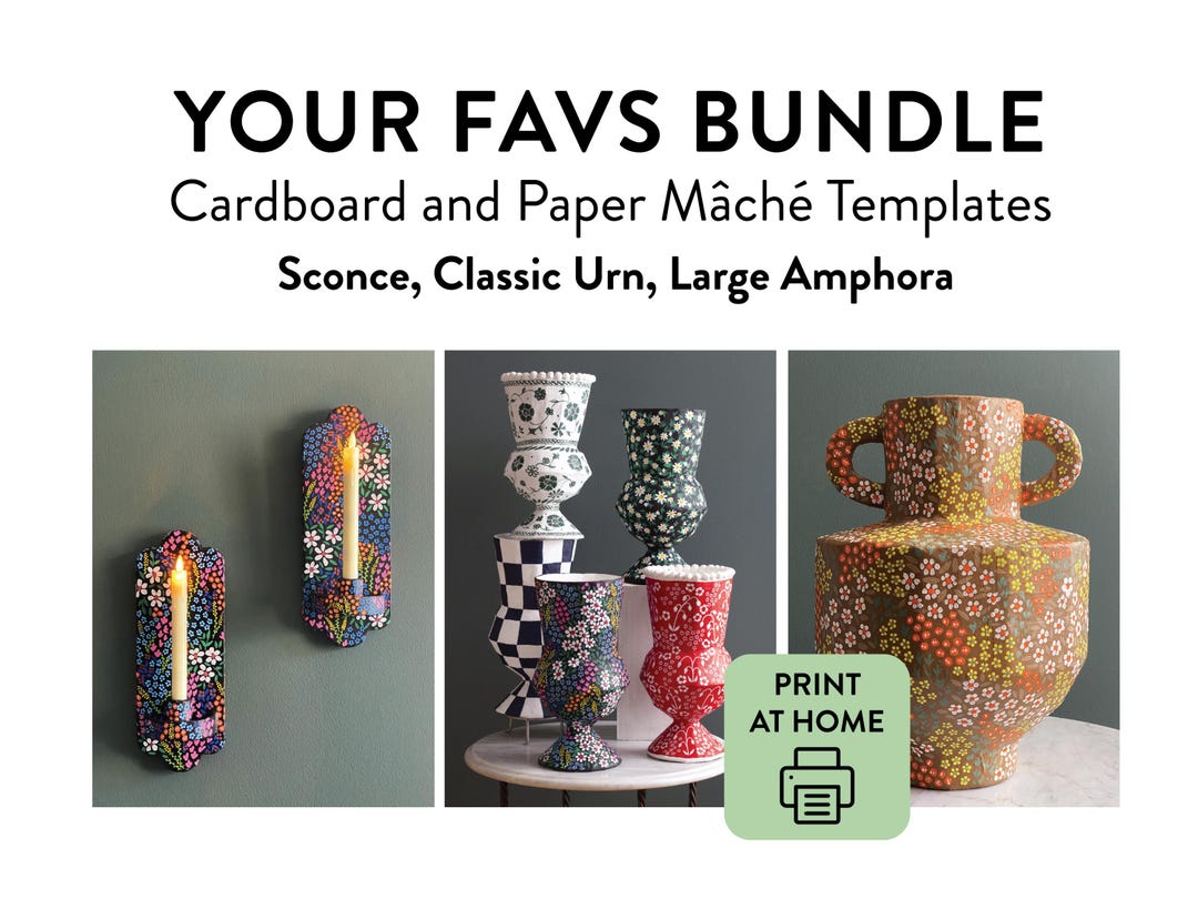 Cardboard & Paper Mâché Templates PDF: BUNDLE of 3 - Your Favs ...